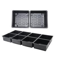 China Customized 8 Cell Rectangular Plant Tray PP Plastic Vacuum Formed Hydroponic Seed Germination Tray With Holes for sale