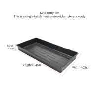China Greenhouse Hydroponic Rectangle Heavy Duty Reusable PS Plastic Nursery Flat Seedling Microgreen Growing Tray Black for sale