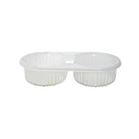 China Factory customized 2 cavity round high transparency PP vacuum formed tray for cookies and mooncakes for sale
