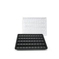 China Rosinpack Customized Disposable 5 × 10 Grid Black Bottom Macaron Blister Box with Transparent Cover for sale