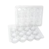China customized disposable 12 grid PET transparent cake tray vacuum formed plastic cake tray for sale