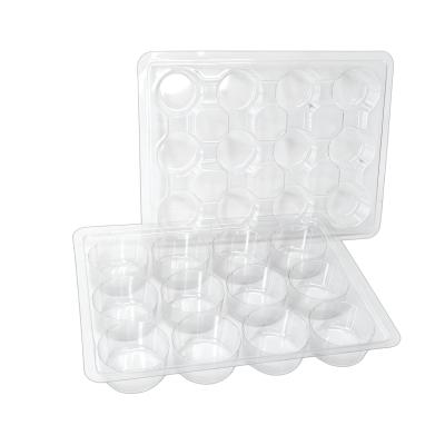 China customized disposable 12 grid PET transparent cake tray vacuum formed plastic cake tray for sale