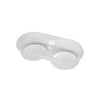China 2 grid round high-transparency PP mooncake cookie blister tray for sale