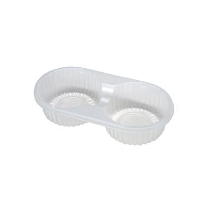 China 2 grid round high-transparency PP mooncake cookie blister tray for sale