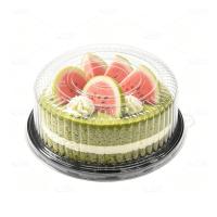 China custom disposable round 12 inch PET transparent cake box with lid for sale