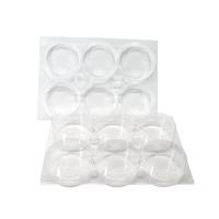 China 6 Cavity Clear PET Blister Tray with Lid Round Compartment Plastic Insert for Macaron Chocolate Candy for sale