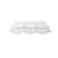 China 6 Cavity Clear PET Blister Tray with Lid Round Compartment Plastic Insert for Macaron Chocolate Candy for sale