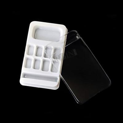 China Clear Lid Nail Tip Display Tray White Blister Nail Art Storage Organizer for sale