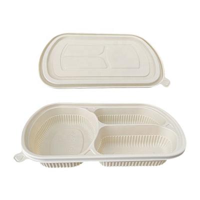 China ODM Biodegradable Corn Starch Clamshell Takeaway Food Container with Lid for sale