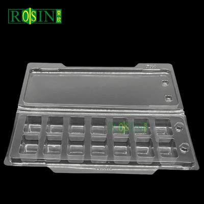 China 14 Compartment Clear Plastic Weekly Pill Organizer Blister Tray with Hinged Lid for sale