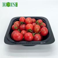 China Customized Black Square PP Fresh Fruit Tray / Disposable Plastic Berry & Tomato Packaging Container for sale