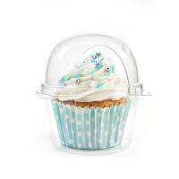 China Single cake blister box with hinged clamshell clear Muffin cupcake box for sale