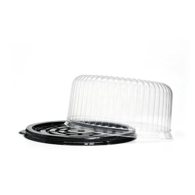 China custom food grade round cake container with lid pet disposable round birthday cake box for sale