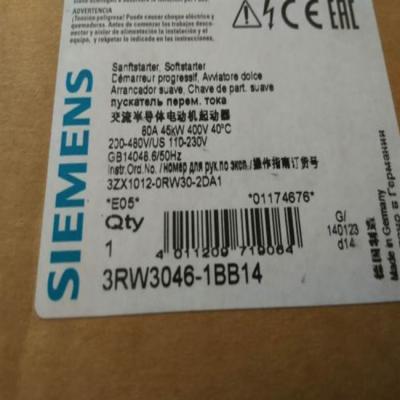 China 3RW SIRIUS Soft Starter S3 106A 3RW3047-1BB14 IP20 Protection Level for sale