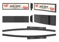 China 28-inch cutting screen, irregular screen, long strip screen, curved strip screen complete machine, 1920*396, 350 brightness, smart shelves for supermarkets, advertising machine for sale