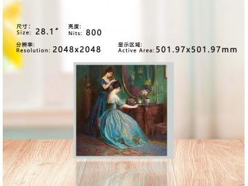 China 28.1-inch cutting screen module display, 2048*2048, brightness 800, smart supermarket shelf screen, wall-mounted advertising machine, square screen display module, digital display LCD screen for sale
