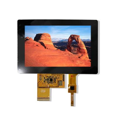 China 5-inch horizontal display 800*480 sunlight-readable 16/18/24-bit RGB semi-reflective/semi-transparent LCD module capacitive touchscreen for sale