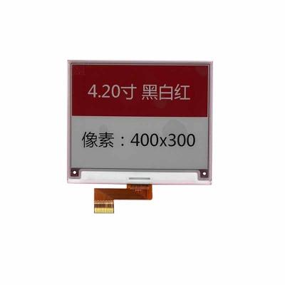 China 4.2-inch 400*300 UC8276 SPI interface high reflectivity black-white-red e-paper price tag display module for sale