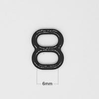 China Black 6mm Metal Bra Strap Slides And Rings Good Hardness for sale
