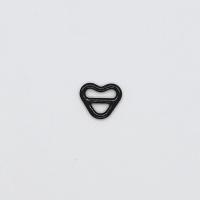 China Heart Shape Black Bra Strap Adjuster , 8mm Bra Strap Buckle for sale