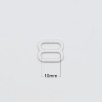 China 10mm Bra Strap Adjuster In Metal With Nylon Coated White for sale