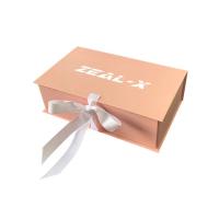 China Foldable Ribbon Closure Clothing Packaging Box Custom Rigid Box Packaging Cardboard for sale