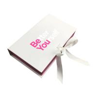 China Foldable Ribbon Closure Clothing Packaging Box Custom Rigid Box Packaging Cardboard for sale