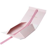China Moisture Proof Embossing Magnetic Folding Gift Boxes Eco Packaging Box With Ribbon for sale