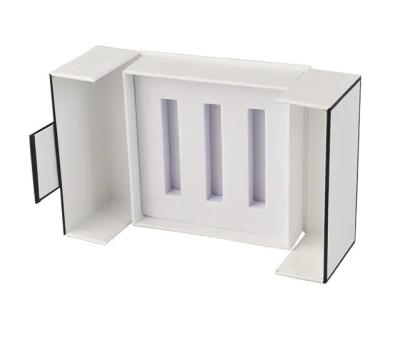 China UV Fancy Paper Electronic Packaging Box With Foam Two Door Open for sale
