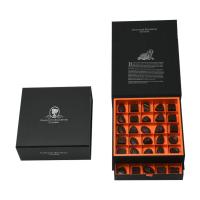 China Black Chocolate Food Packaging Box Handmade Luxury Paper Empty Candy Box for sale