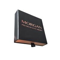 China Varnishing Folding Gift Packaging Box CMYK Luxury Black Gift Bag for sale
