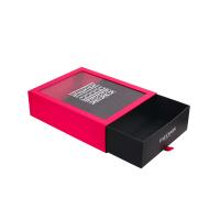 China Debossing Craft Slide Out Storage Boxes Recyclyable Gift Boxes With Clear Window for sale
