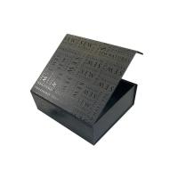 China Black Book Type Cardboard Packaging Box Flat Pack Magnetic Boxes With Foam for sale