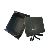 China Black Book Type Cardboard Packaging Box Flat Pack Magnetic Boxes With Foam for sale