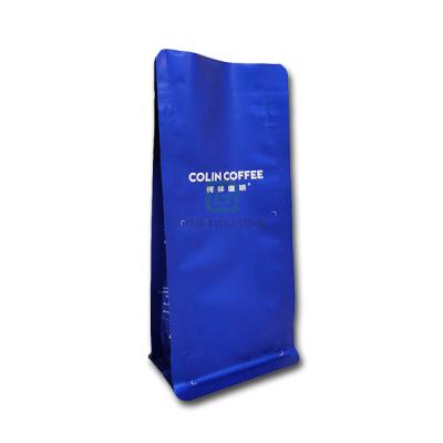 China 454g Coffee Beans 55 Microns Flat Bottom Pouches for sale