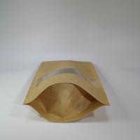 China 300x180mm 7 Inch Kraft Paper Pouches , Kraft Paper Stand Up Pouch With Window for sale