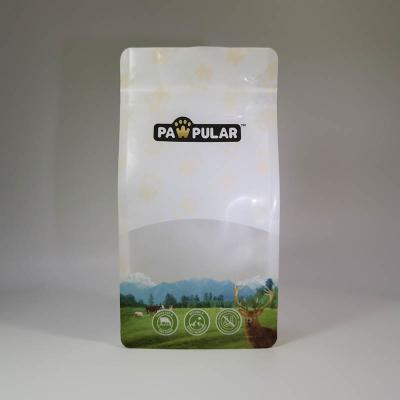 China 150 Micron Pet Food Packaging Bag , Biodegradable Stand Up Pouch With Window for sale