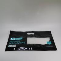 China CPP 140um 290x550mm Food Packaging Pouches , Black Stand Up Pouch With Window for sale