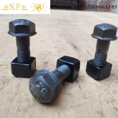 China High Strength 10.9 Black Oxide Excavator Track Bolt 14x45 Oval Head Square Neck Special Hexagon Fasteners for sale