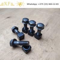 China Plow Shaped Bolt And Nut Cutting Edge End Part  22mm For Excavator 4f3664/4K0367 for sale