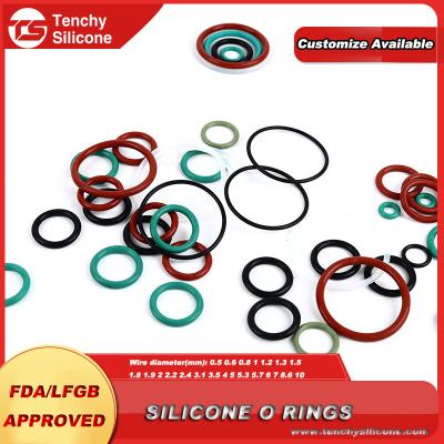 China Custom Food Grade Silicone O-Rings 0.5-100mm OD with -60°C to 200°C Temperature Range for sale