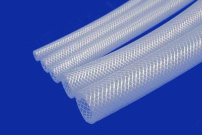 China Food Grade Silicone Braided Hose -40°C to +220°C Temperature Range, NSF 51 Certified Flexible Reinforced Tubing for sale