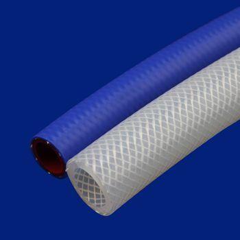 China Food Grade Silicone Braided Hose Flexible Clear Tubing 1/2 Inch ID 220°C for sale