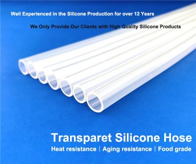 China 80A Wear Resistant Food Grade Silicone Rubber Tube - 0.5-100mm OD, -60°C to 240°C Temperature Range for sale