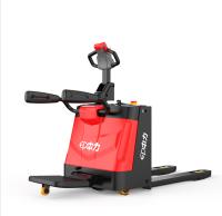 China Hydraulic Pedal 15000 Lb Electric Pallet Jack Double Riding For Stacking Palletized Goods for sale