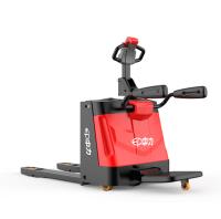 China Hydraulic Pedal 15000 Lb Electric Pallet Jack Double Riding For Stacking Palletized Goods for sale