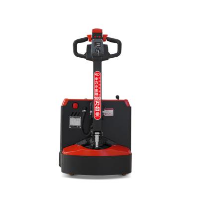 China Supermarket Electric Riding Walkie Pallet Stacker Jack Truck Anti Rollback for sale