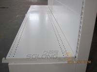 China White Slatwall Back Retail Gondola Shelving For Chain Shops / Convenience Store for sale