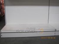 China White Slatwall Back Retail Gondola Shelving For Chain Shops / Convenience Store for sale