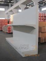 China White Slatwall Back Retail Gondola Shelving For Chain Shops / Convenience Store for sale